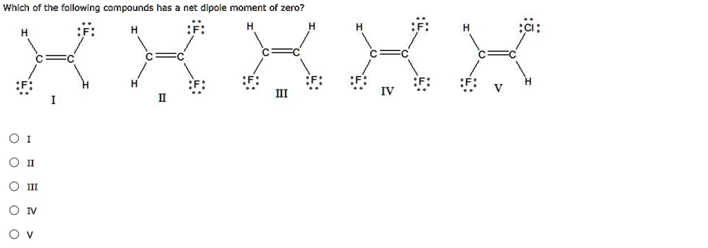 SOLVED: Which of the following compounds has net dipole moment Of zero ...