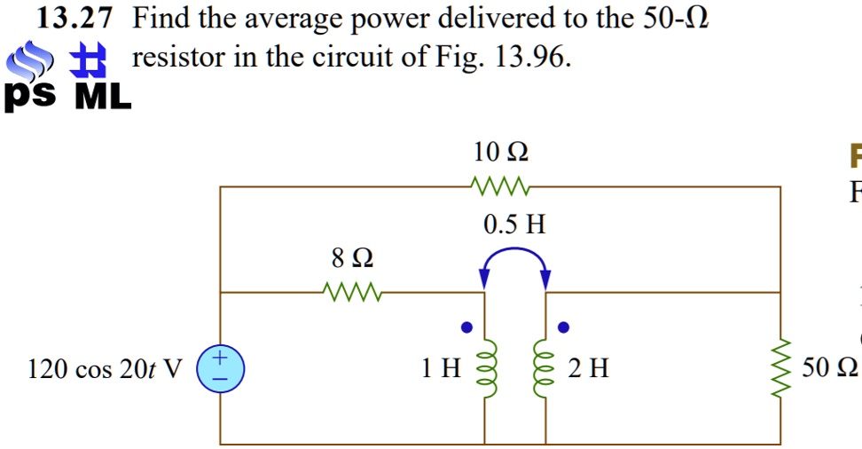 13.27 Find the average power delivered to the 50-? resistor in the circuit of Fig. 13.96. 10 ? 0 ...