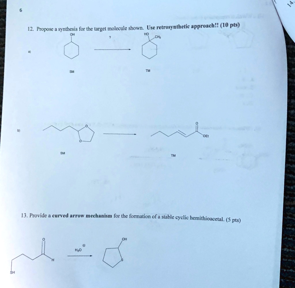 Solved 1 Usc Retrosynthetic Approach 10 Pts 12 Propose Synthesis