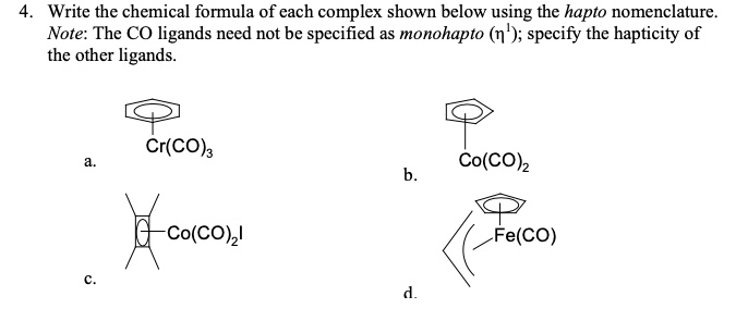 SOLVED:Write the chemical formula of cach complex shown below using the ...