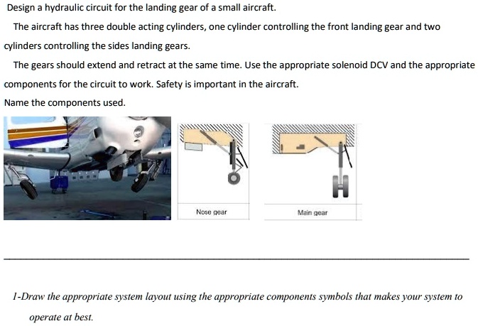 [GET ANSWER] Design a hydraulic circuit for the landing gear of a small ...