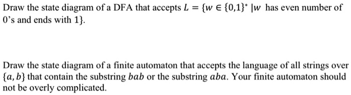 draw the state diagram ofa dfa that accepts l w e 01 iw has even number ...
