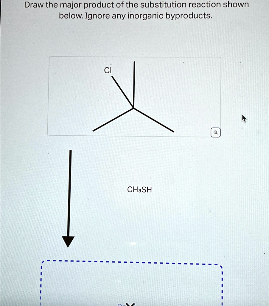 Draw the major product of the substitution reaction shown below. Ignore any inorganic byproducts ...