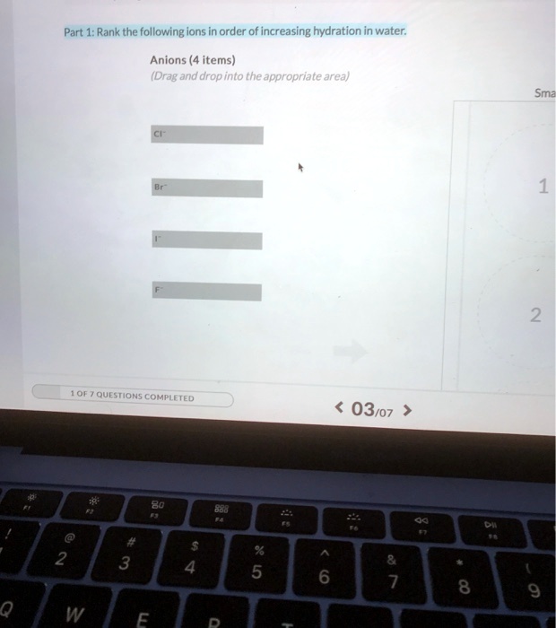 SOLVED: Part Rank the following ions order of increasing hydration in ... SOLVED: Part Rank the following ions order of increasing hydration in ...
