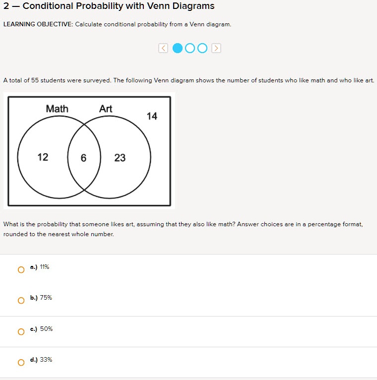 2 conditional probability with venn diagrams learning objective ... 2 conditional probability with venn diagrams learning objective ...