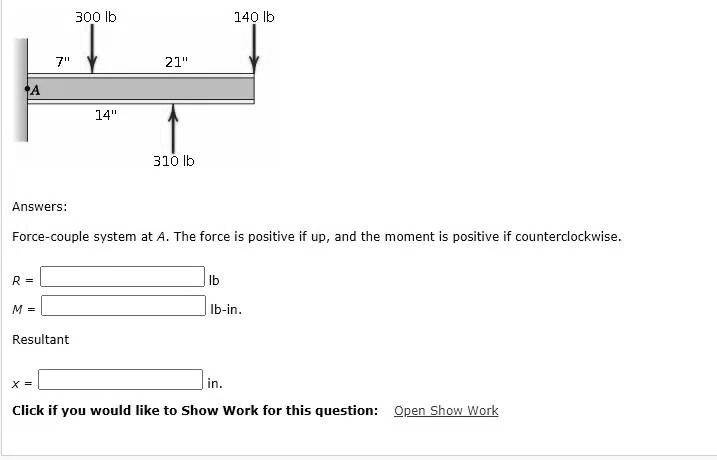 SOLVED: Reduce the given loading system to a force-couple system at ...