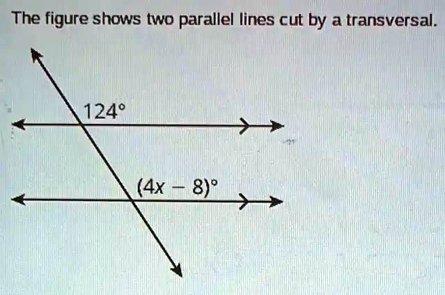 SOLVED: The figure shows two parallel lines cut by a transversal 1249 (Ax 8)