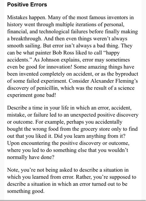 SOLVED: Positive Errors Mistakes happen. Many of the most famous ...