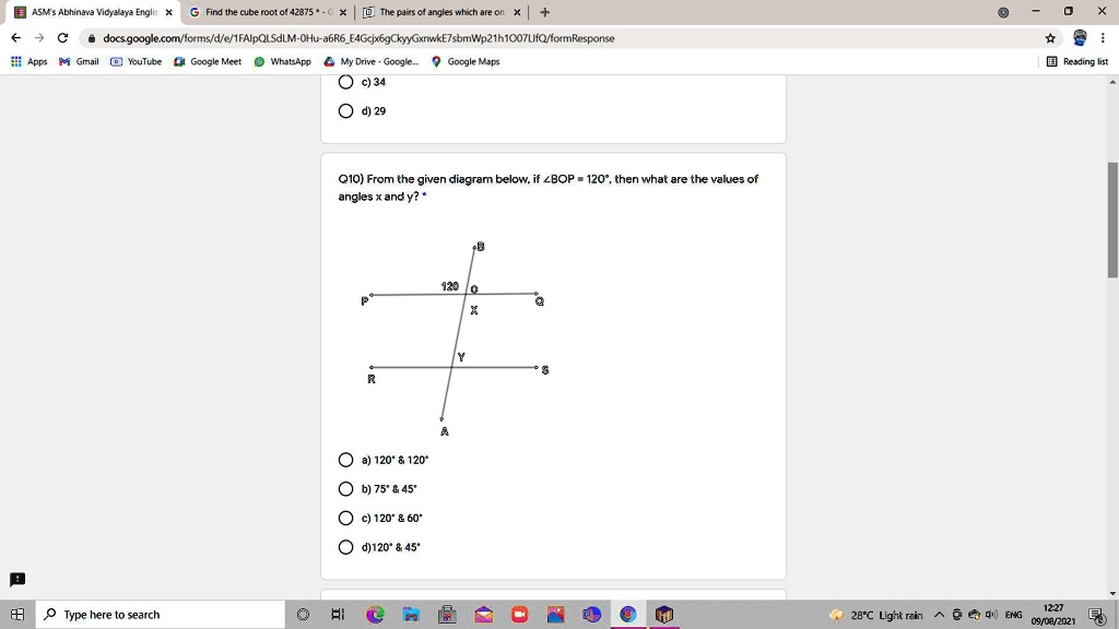 SOLVED: From the given diagram below, if âˆ BOP = 120Â°, then what are ...