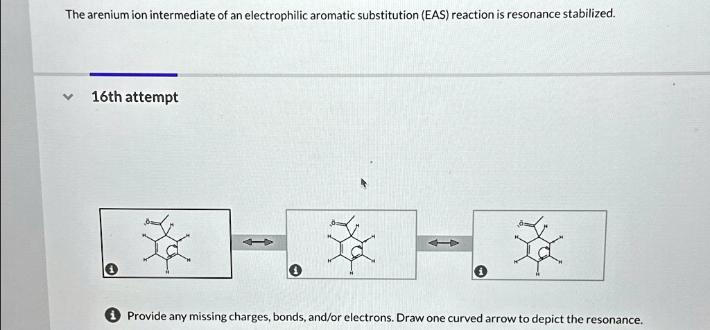 the arenium ion intermediate of an electrophilic aromatic substitution ...