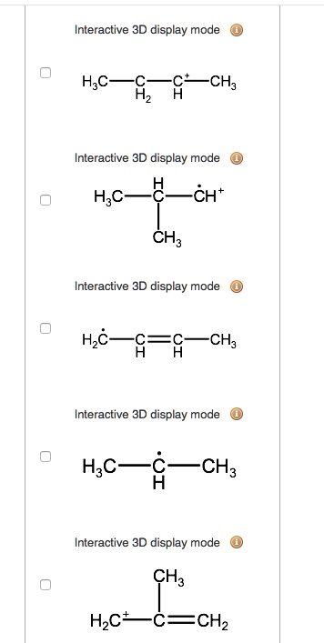 SOLVED: Interactive 3D display mode HzC Interactive 3D display mode H;C CHt CH; Interactive 3D ...
