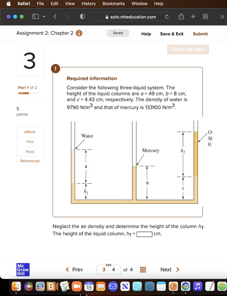 SOLVED: Safari File Edit View History Bookmarks Window Help ezto.mheducation.com + 88 ...