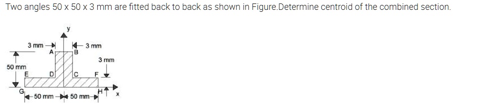 SOLVED: Two angles 50 x 50 x 3 mm are fitted back to back as shown in ...
