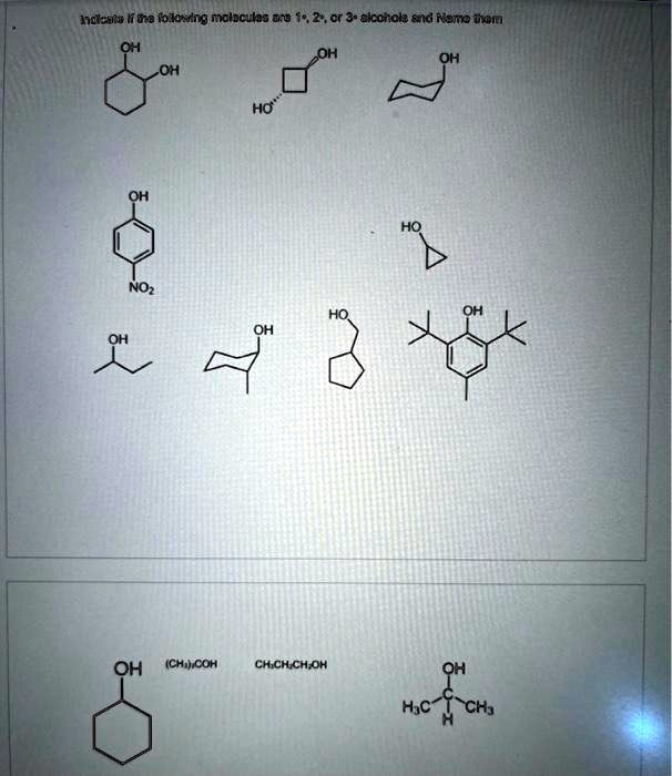 SOLVED: In a list of organic molecules, there are 12 C₃ alcohols and ...