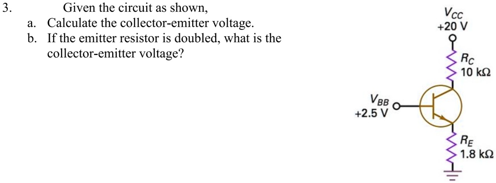 SOLVED: Given the circuit as shown: Vcc = +20V a. Calculate the ...