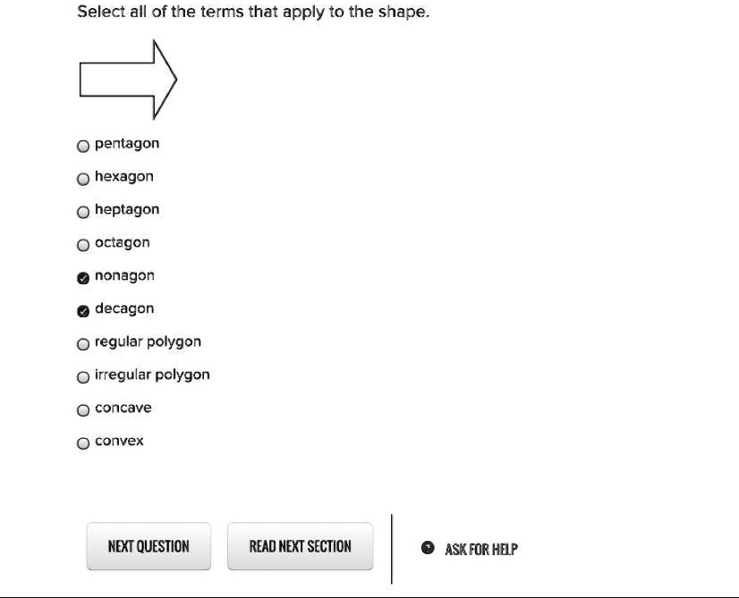 SOLVED: Select all of the terms that apply to the shape: pentagon, hexagon, heptagon, octagon ...