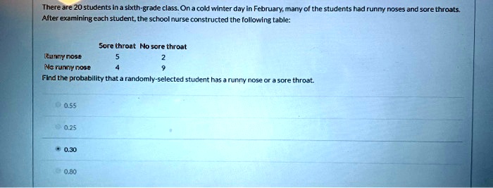 SOLVED: There are 20 students in a sixth-grade class on a cold winter ...
