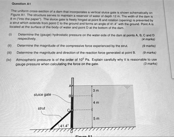The uniform cross-section of a dam that incorporates a vertical sluice ...