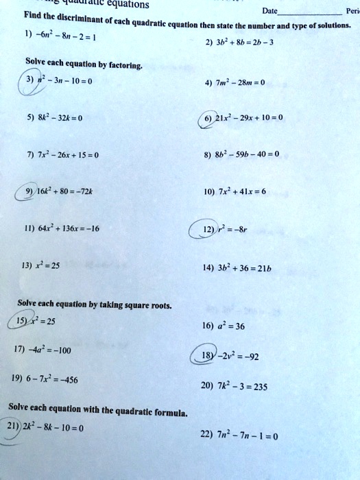 How To Find The Discriminant And Number Of Solutions