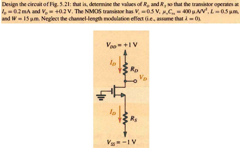 SOLVED: Design the circuit of Fig.5.21: that is, determine the values of R and R so that the ...