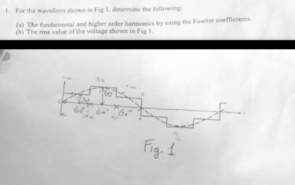 1. For the waveform shown in Fig 1. determine the following: (a) The ...
