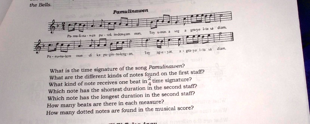 what is the time signature of the song pamulinawen what are the ...