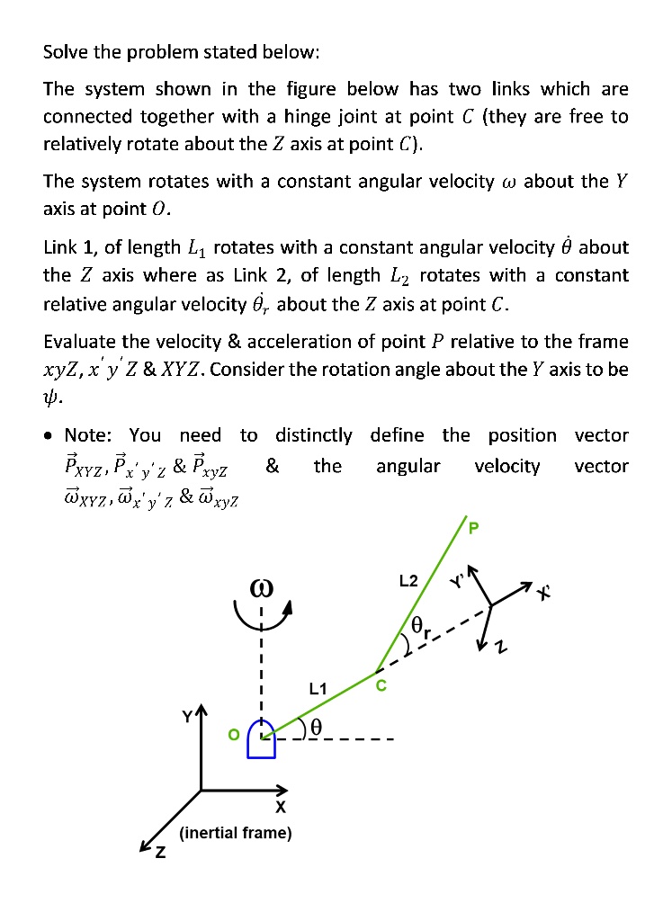 SOLVED: Solve the problem stated below: The system shown in the figure below has two links which ...