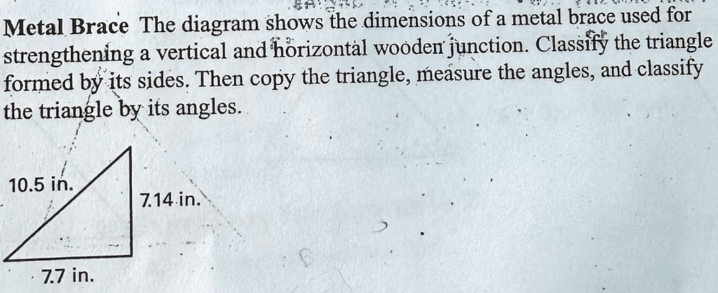 Metal Brace The diagram shows the dimensions of a metal brace used for ...