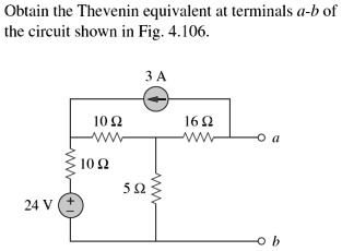 SOLVED: Obtain the Thevenin equivalent at terminals a-b of the circuit ...