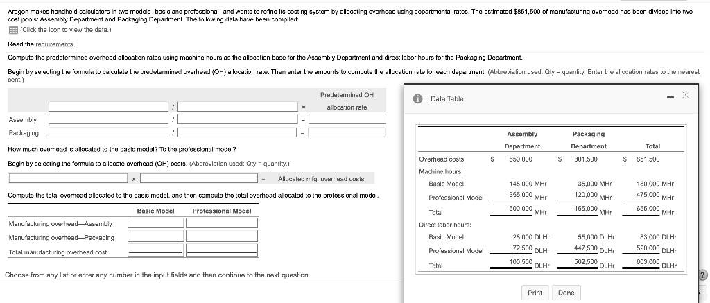 SOLVED: Please Help! Aragon makes handheld calculators in two models ...