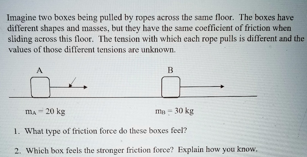imagine two boxes being pulled by ropes across the same floor the boxes ...