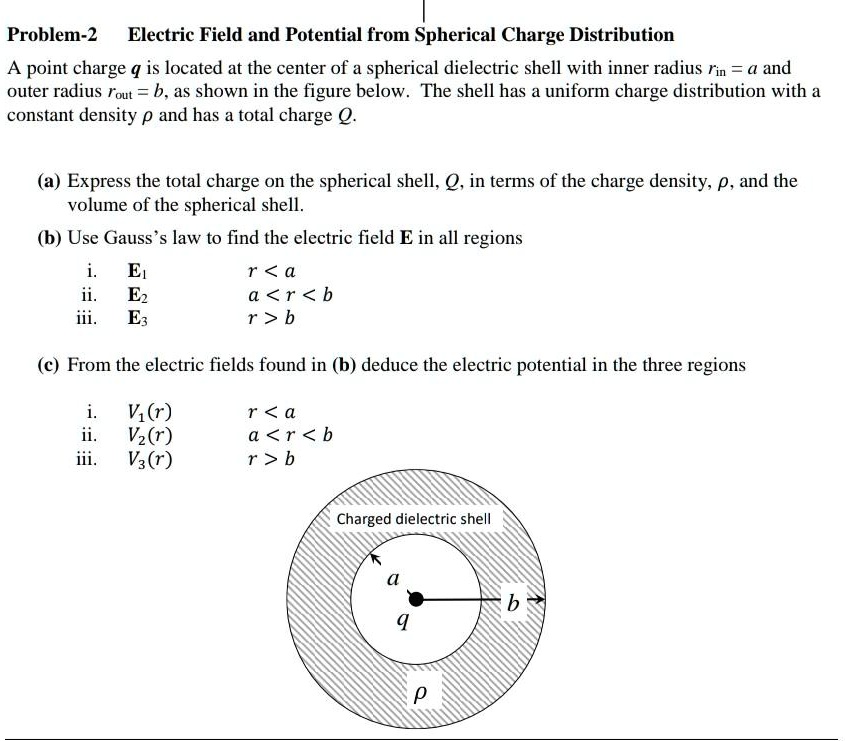 Problem-2 Electric Field and Potential from Spherical Charge ...
