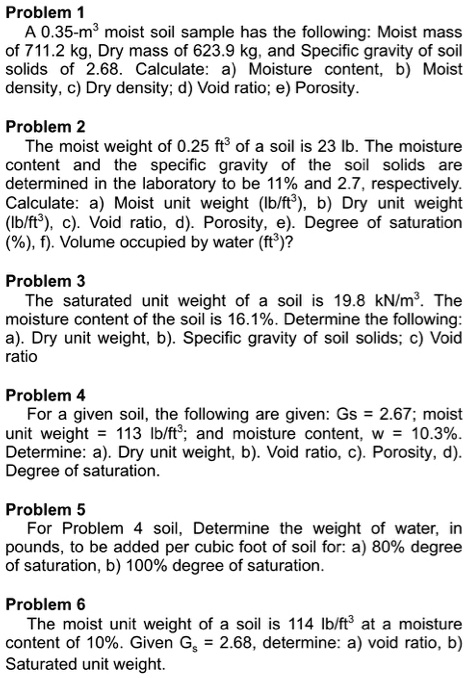 problem 1 a 035 m moist soil sample has the following moist mass 7112 ...