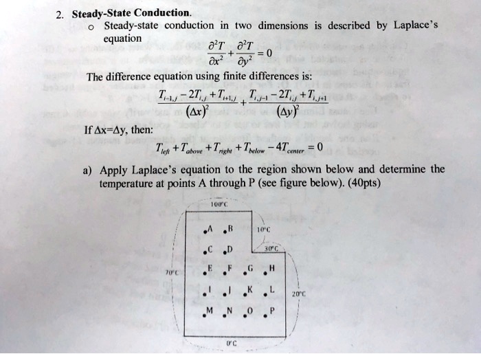 2 Steady State Conduction • Steady State Conduction In Two Dimensions Is Described By Laplace