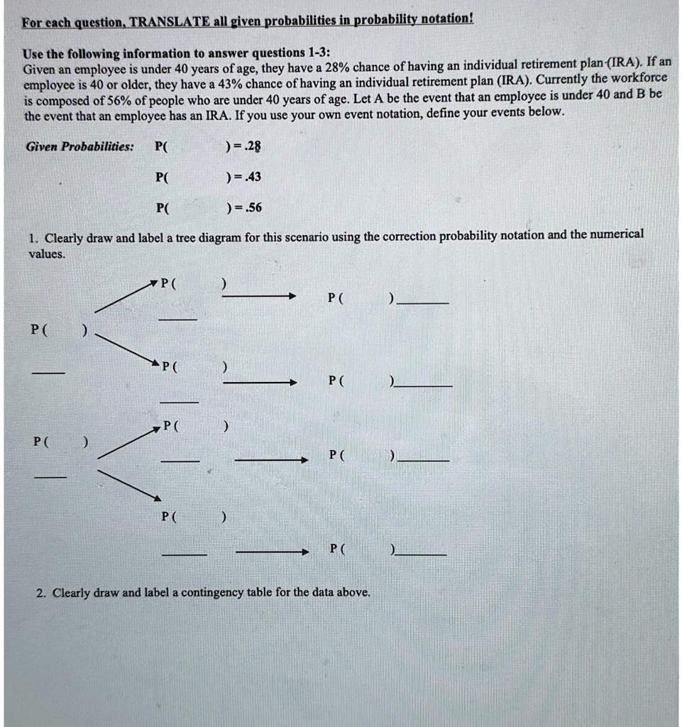 SOLVED: Probabilites in porbabilty notation ! For cach question ...