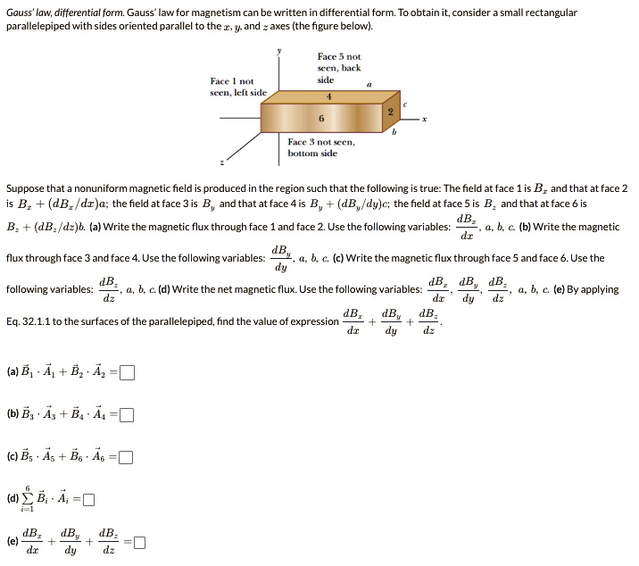 gauss law differential form gauss law for magnetism can be written in differential form to ...