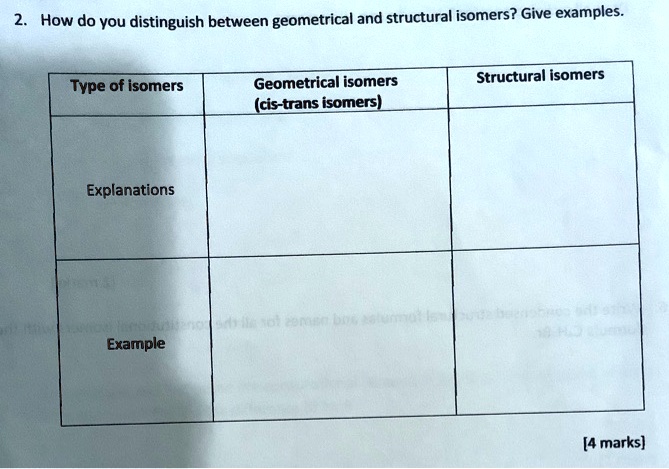 2. How do you distinguish between geometrical and structural isomers ...
