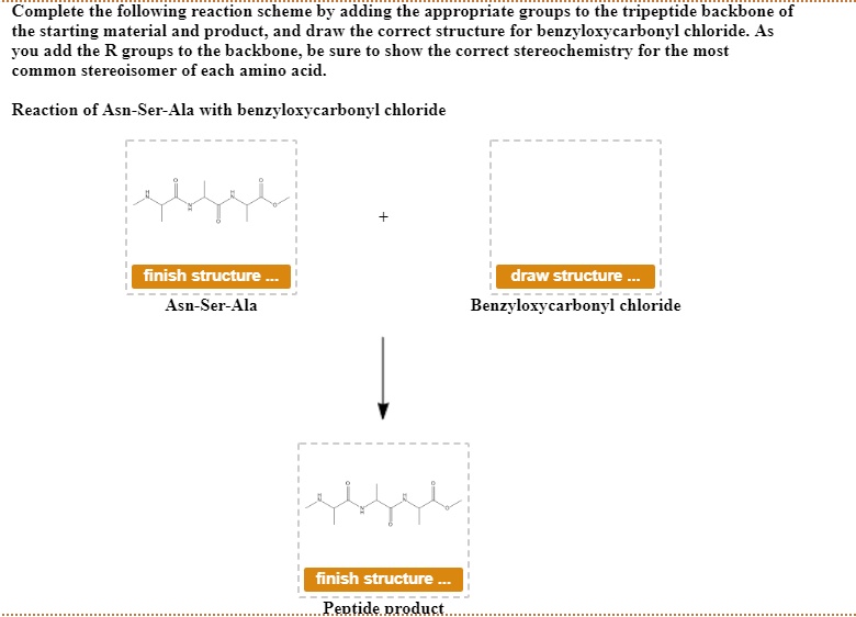 Complete the following reaction scheme by adding the appropriate groups ...