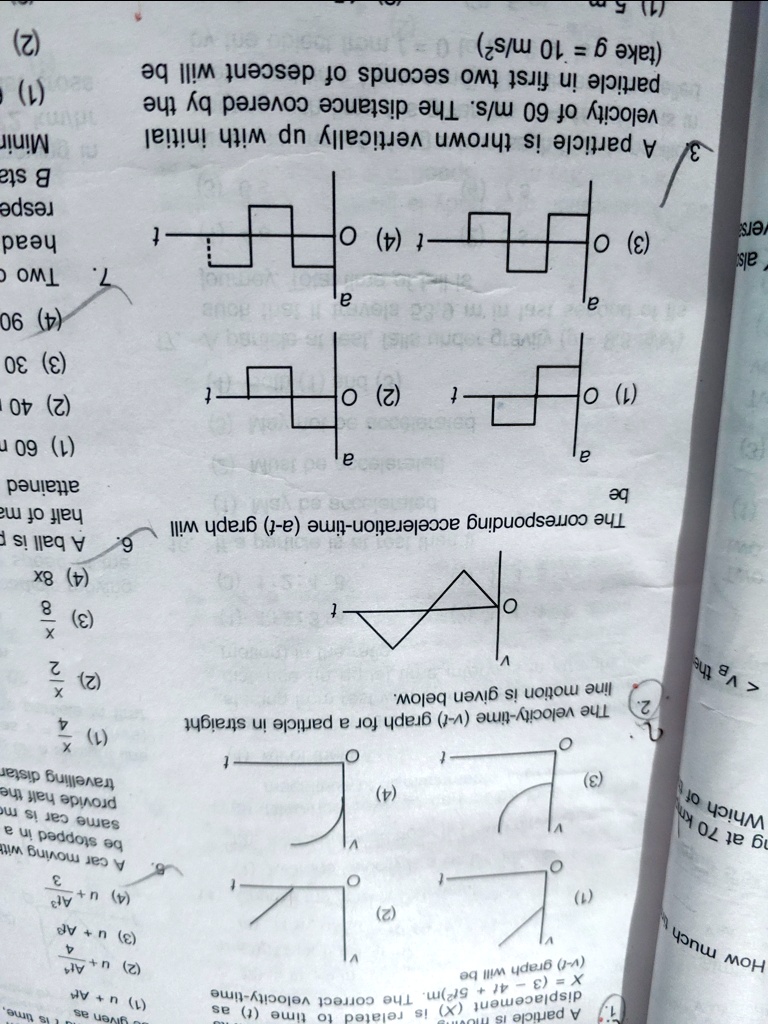 The Velocity Time Graph For A Particle In Straight Line Motion Is Given