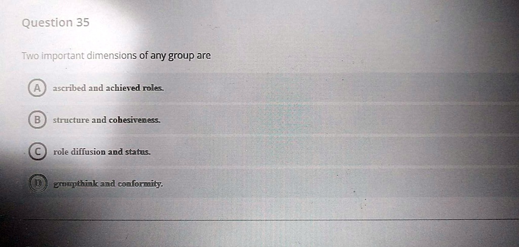 two important dimensions of any group are a ascribed and achieved roles ...