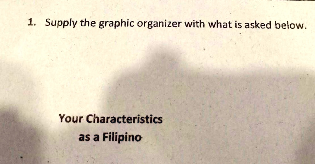 SOLVED: '1. Supply the graphic organizer with what is asked below. Your ...