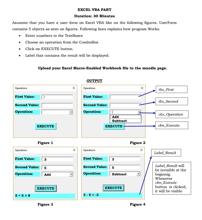 Solved Texts Excel Vba Part Duration 30 Minutes Assume That You Have A User Form In Excel Vba 7982