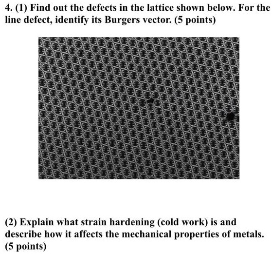 SOLVED: 4. (1) Find out the defects in the lattice shown below. For the ...