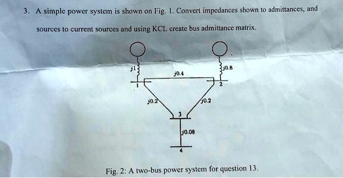 SOLVED: 3.A simple power system is shown on Fig.1. Convert impedances ...