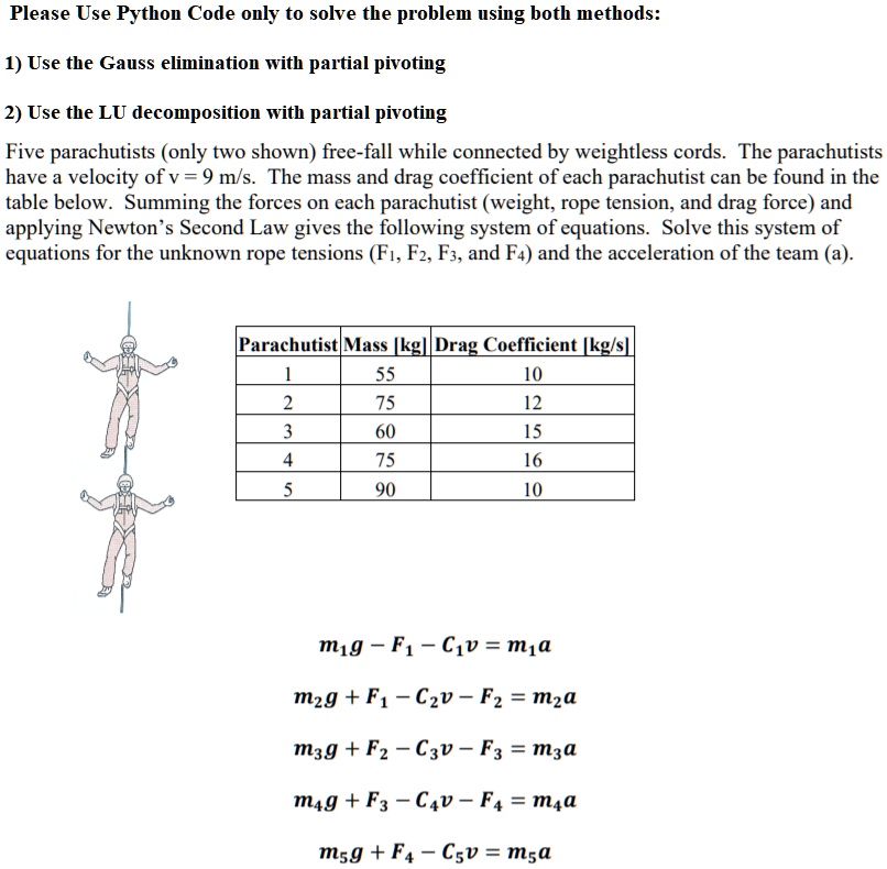 Solved Python Code Question Please Use Python Code Only To Solve The Problem Using Both Methods
