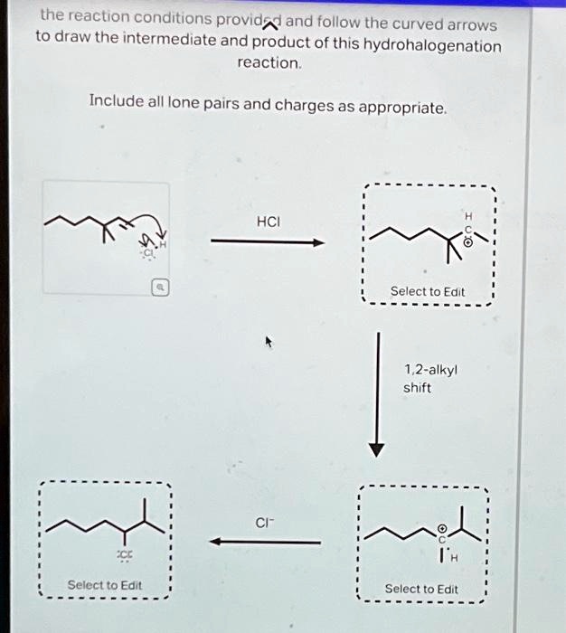 SOLVED: The reaction conditions provided and follow the curved arrows ...