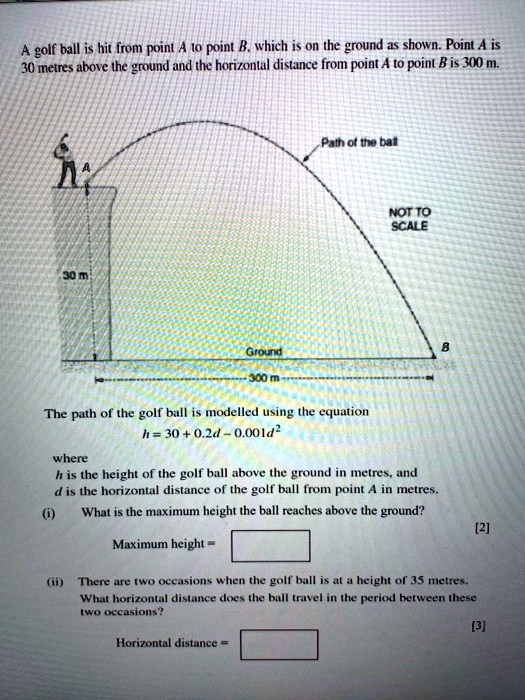 SOLVED: golf ball is hit from point point B. which is on the ground . as shown . Point A is 30 ...