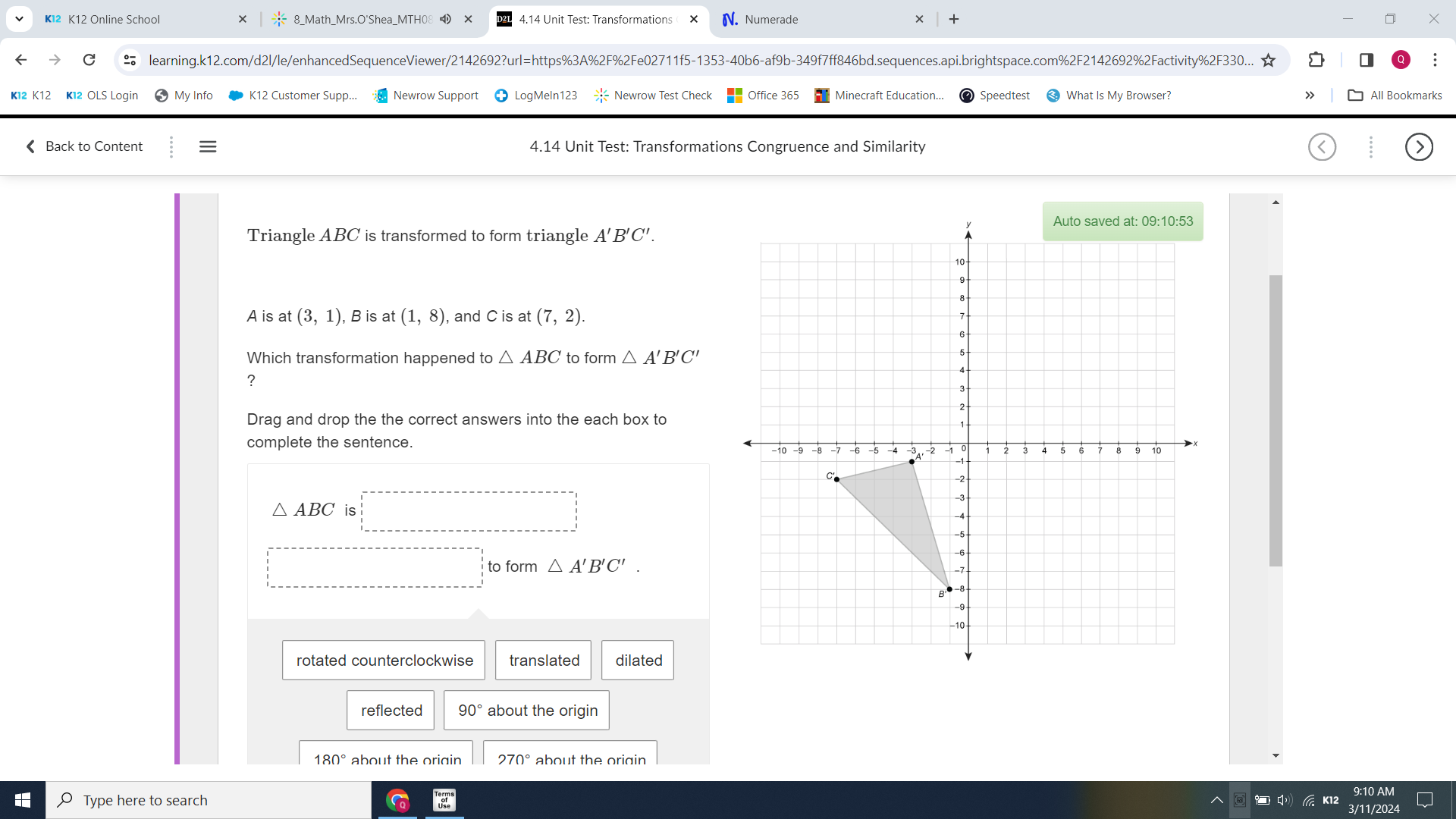 Back to Content 4.14 Unit Test: Transformations Congruence and ...