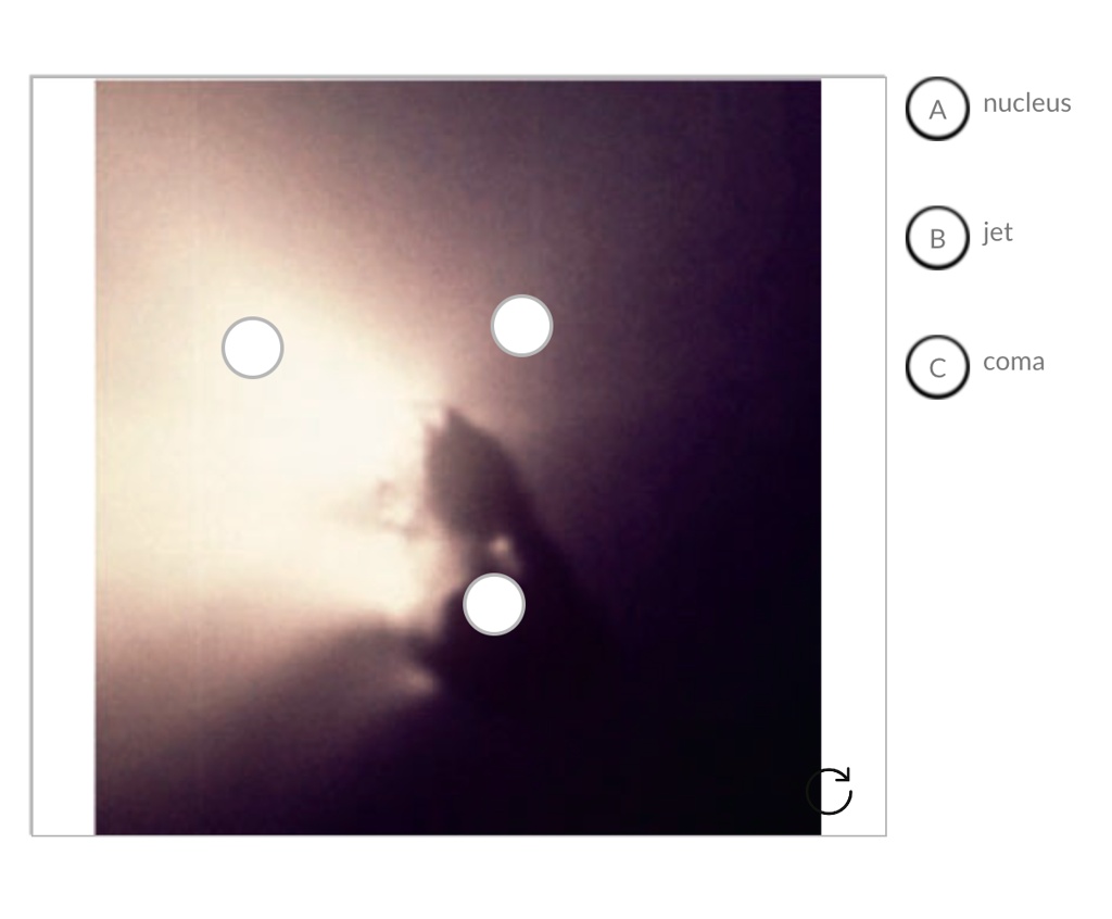 SOLVED: For this image of a comet, label the nucleus, the coma, and the ...
