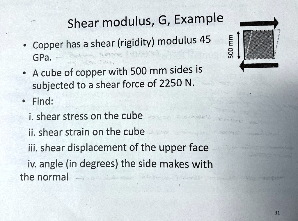 shear modulus g example copper has a shear rigidity modulus 45 gpa a ...